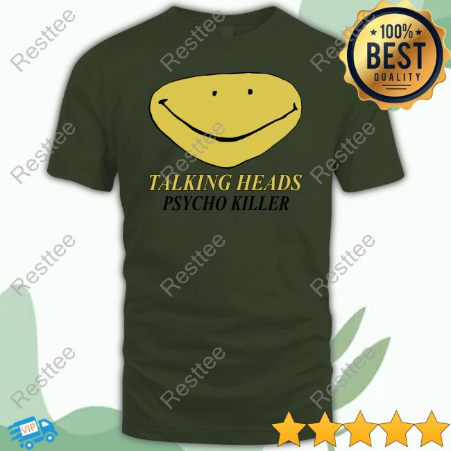 Official Talking Heads Merch Smiley Face Psycho Killer Tee ...